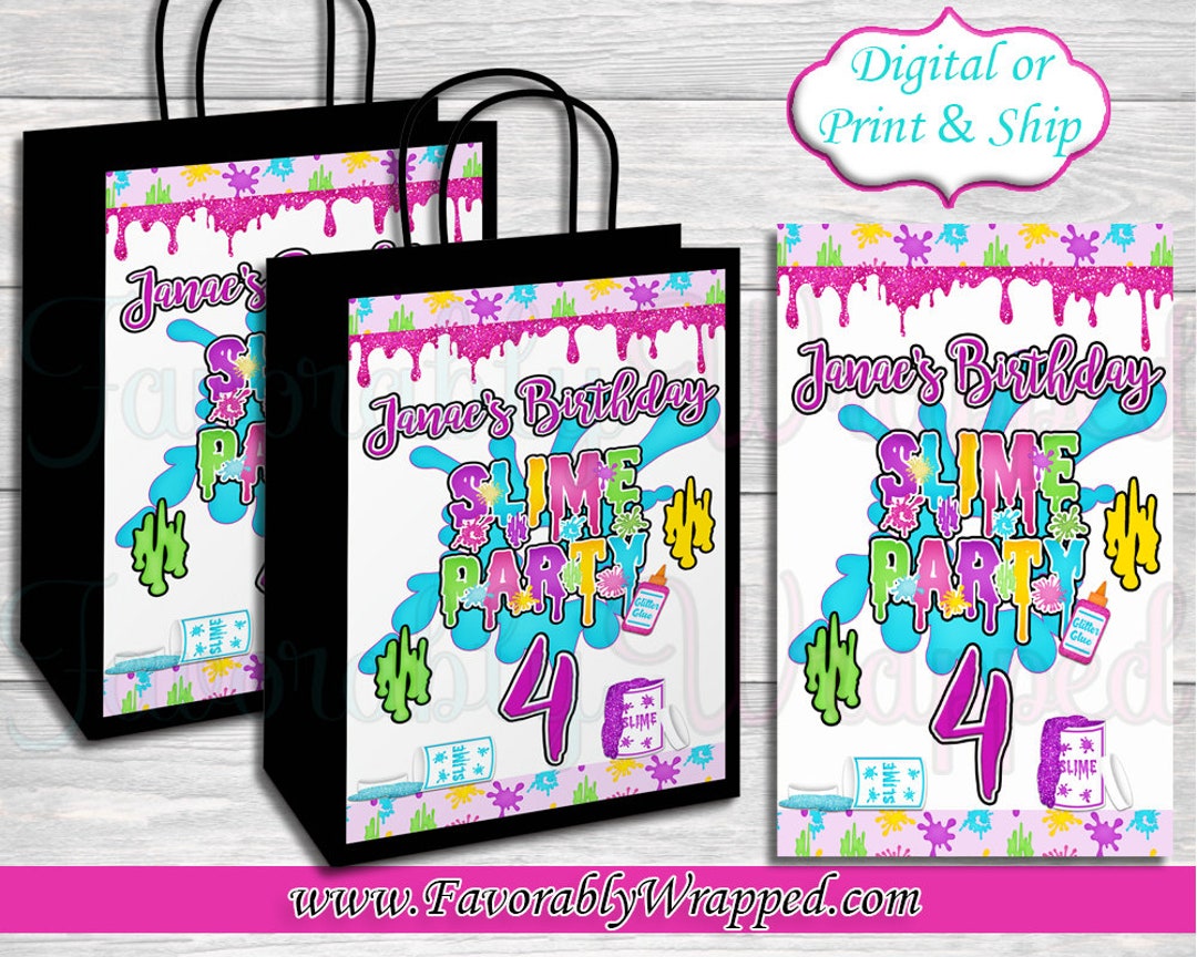 Slime Gift Bag Label-slime Birthday-slime Party-slime Gift Bag-goody ...
