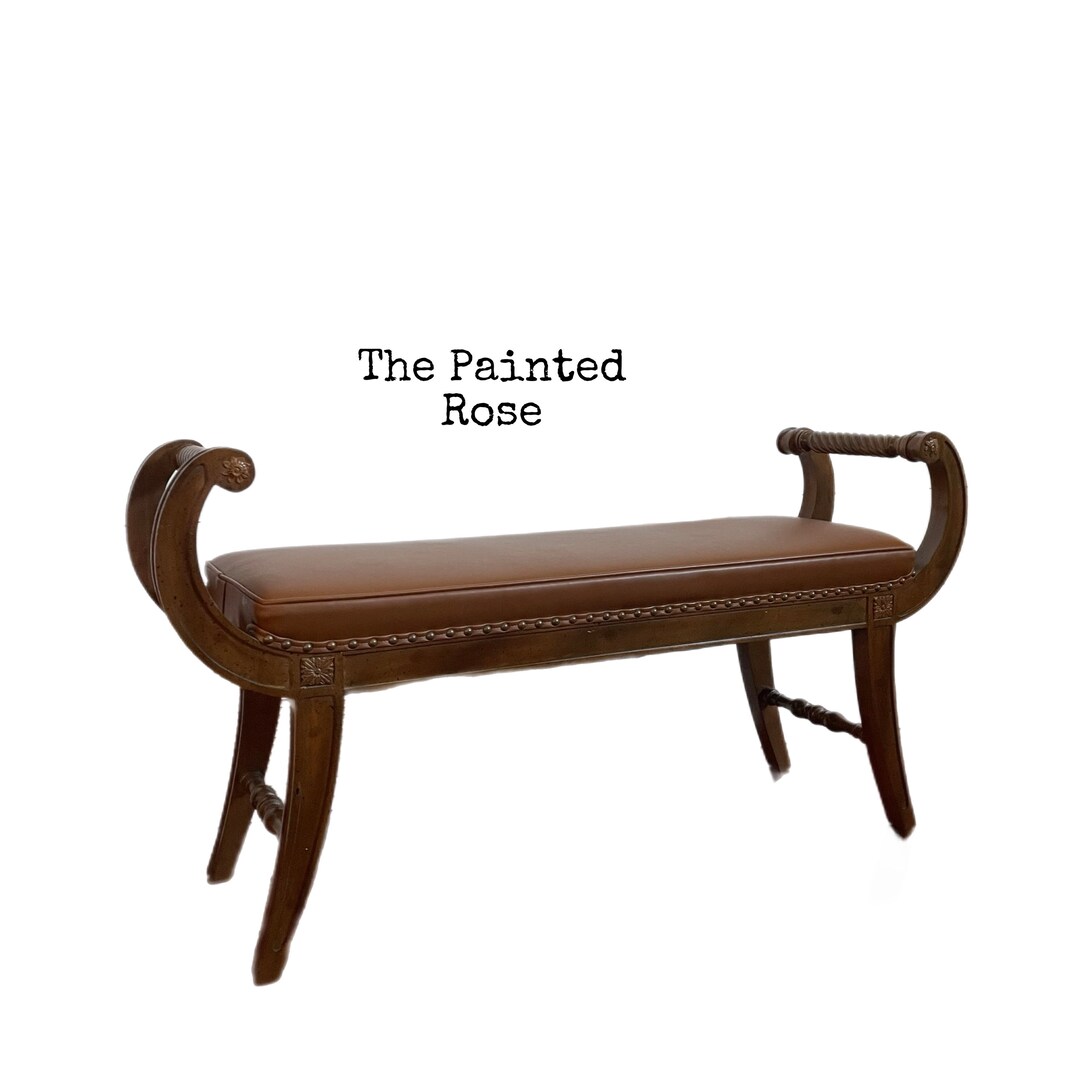 Curvy Vintage Bench With Spindles - Etsy