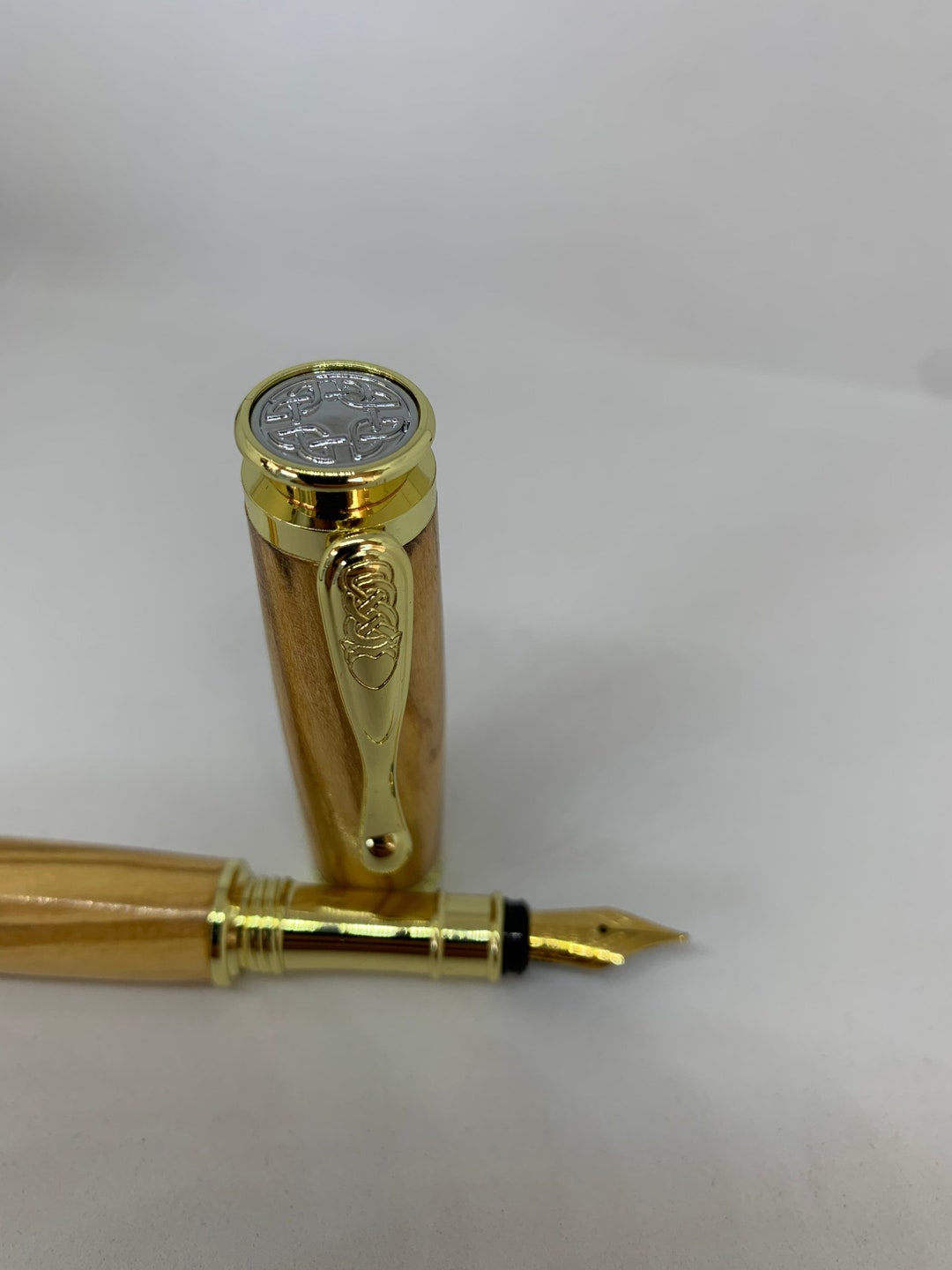 Handcrafted Olive Wood Celtic Knot Fountain Pen - Etsy