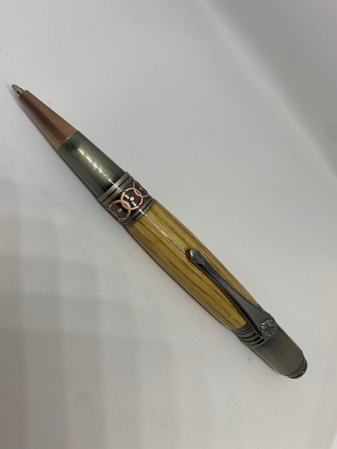 Handcrafted Jack Daniels Oak Cask Pen: Art Deco Gunmetal & Rose Copper ...