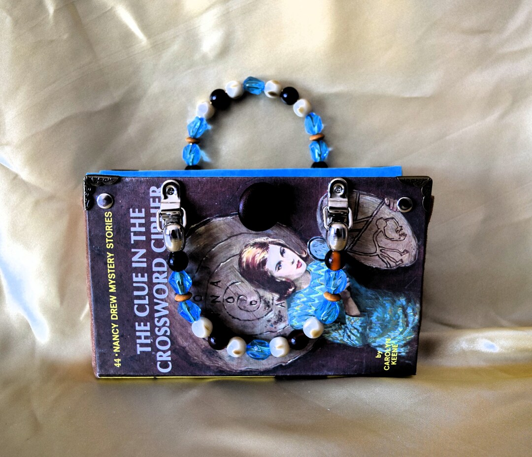 Nancy Drew Recycled Book Cover Handbag Purse beaded - Etsy