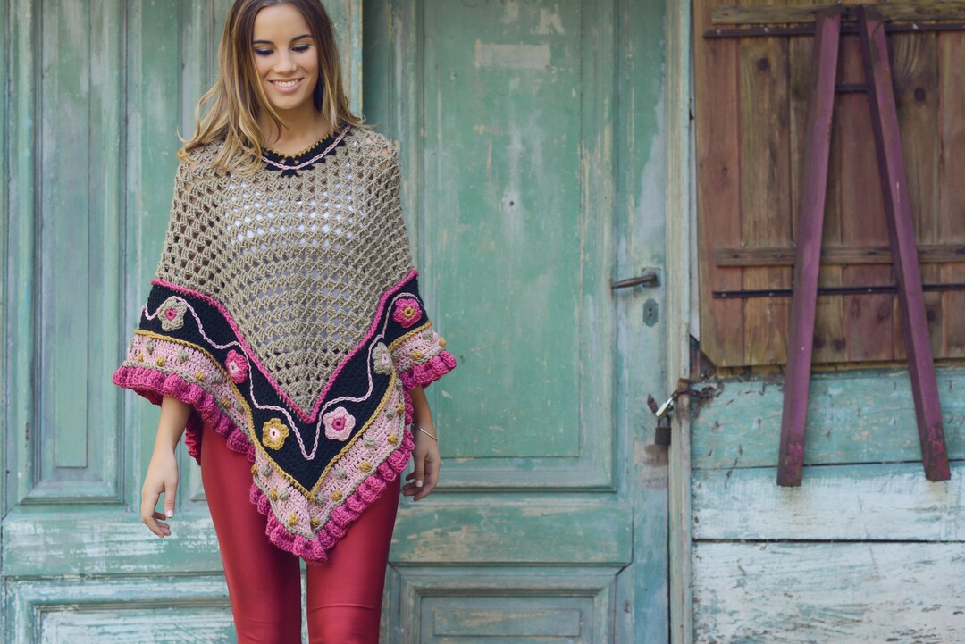 Knitting Guide - Floresta Poncho and Shawl (only in Spanish) - Etsy