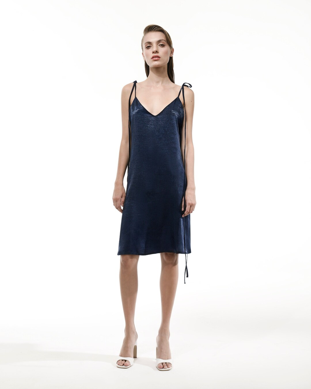 Dark Blue Silk Slip Dress, Royal Blue Silk Cami Dress, Silk Mini ...