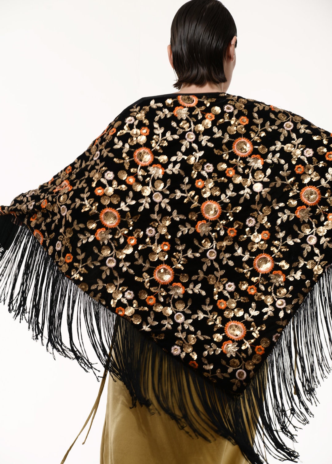Hand Embroidered Shawl, Floral Embroider Blanket Shawl, Artisan Blanket ...