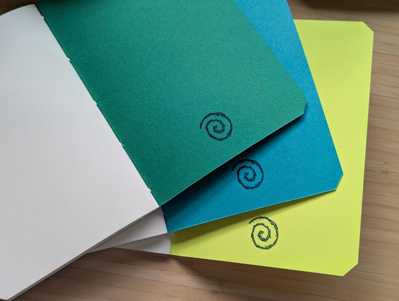 Handmade A6 Notebook - Stitch Bound Spine, Cardstock Cover, 48 Pages of ...