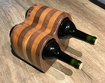 Handcrafted Oak Wood Wine Rack - Etsy