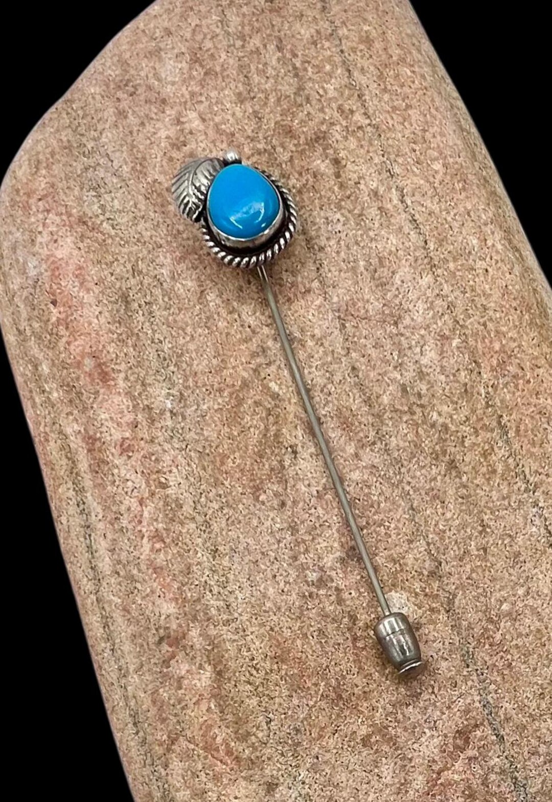 Vintage Mike Chee Navajo Handmade Sterling Silver Turquoise Stick Hat ...