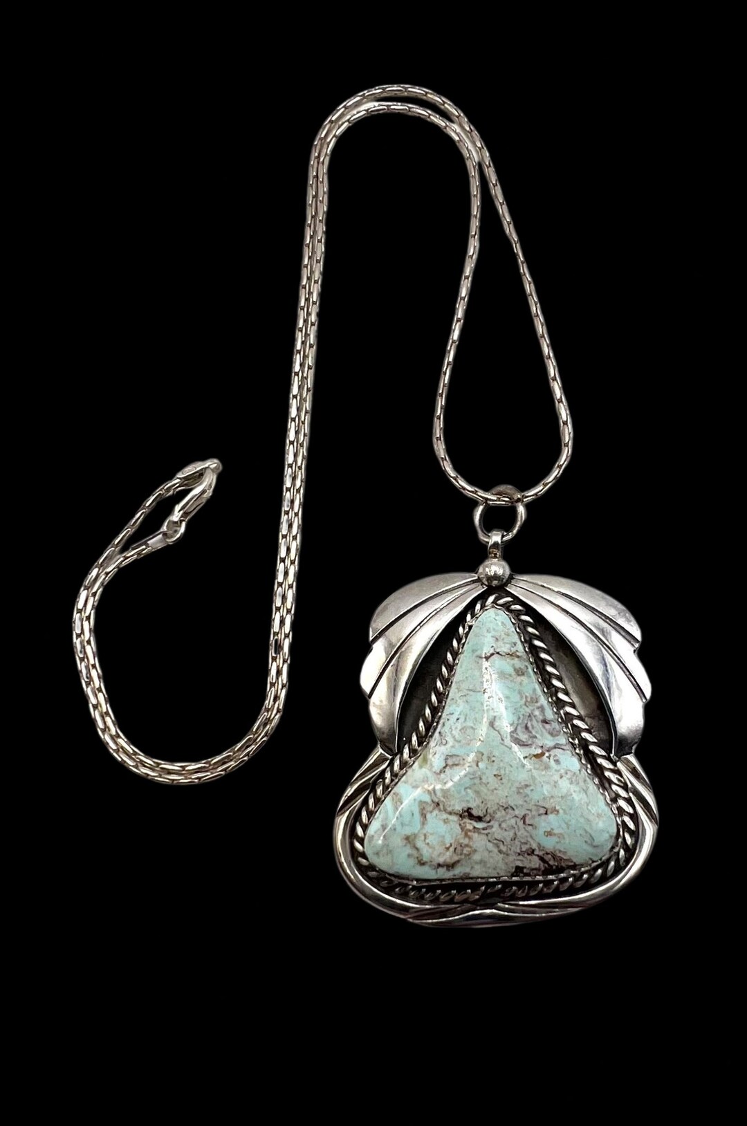 Benny Pinto Navajo Sterling Silver Natural Cripple Creek Turquoise ...