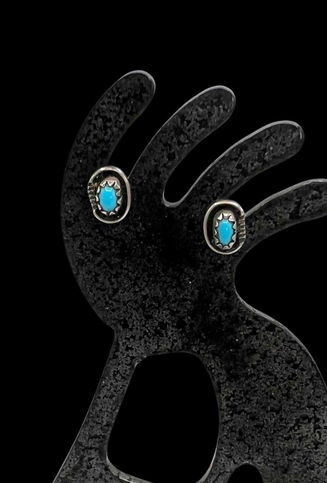 Vintage Navajo Native American Small Sterling Silver Turquoise Stud Earrings, Navajo Studs ...