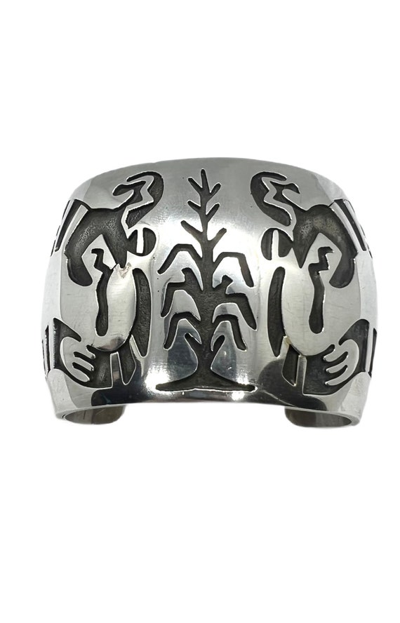 7" Hopi Sterling silver Overlay cuff bracelet - Gem