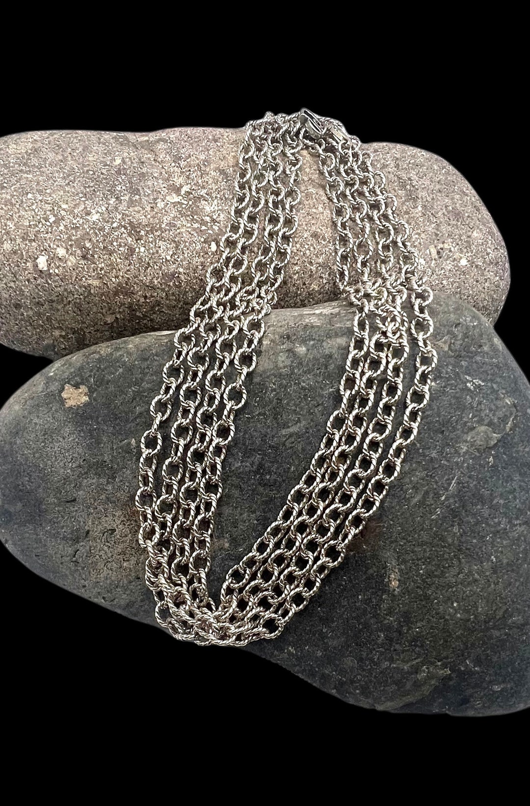 Carolyn Pollack Heavy Sterling Silver Twisted Cable Link Chain Necklace ...