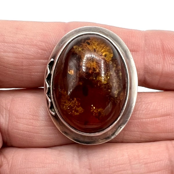 Vintage Amber Ring - Etsy