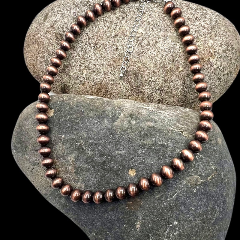 Copper Bead Necklace - Etsy