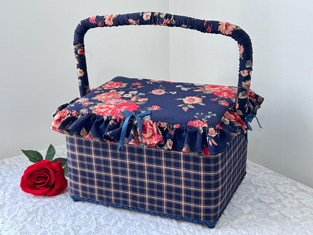 Large Vintage Sewing Box - Craft Storage Box ~ Large Craft Box ...