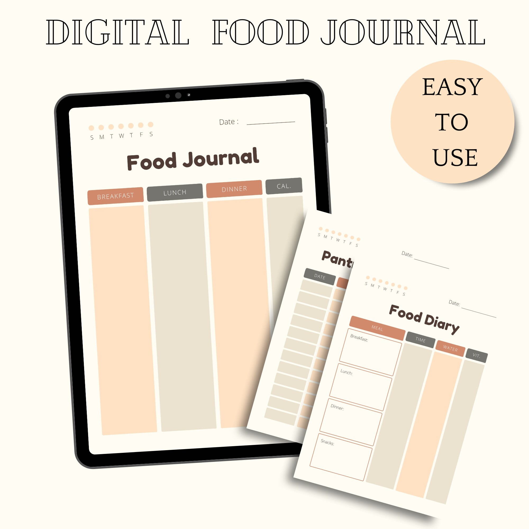 Printable Digital Recipe Book, Recipe Food Journal, Recipe Planner ...