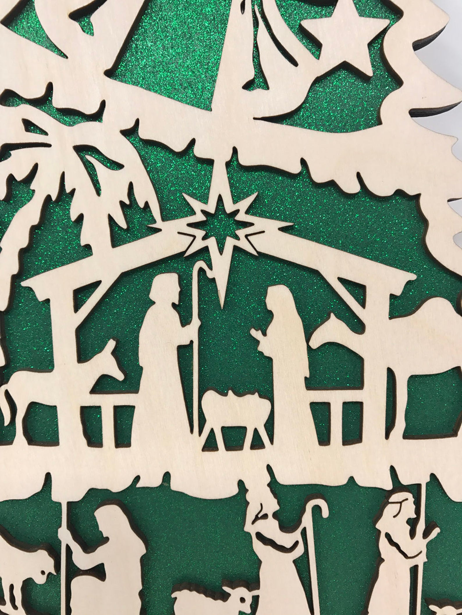 Handcrafted Wooden Nativity Tree - Etsy