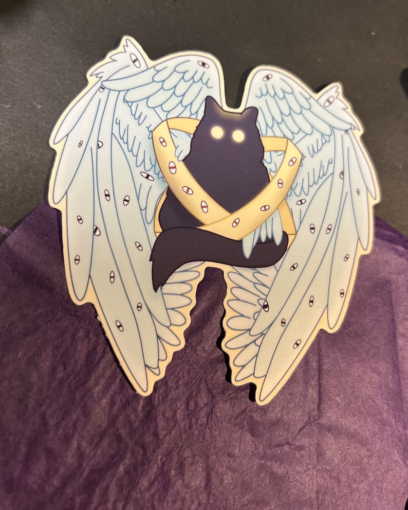 Biblically Accurate Void Cat | Angel Wing Stickers, Biblically Accurate ...