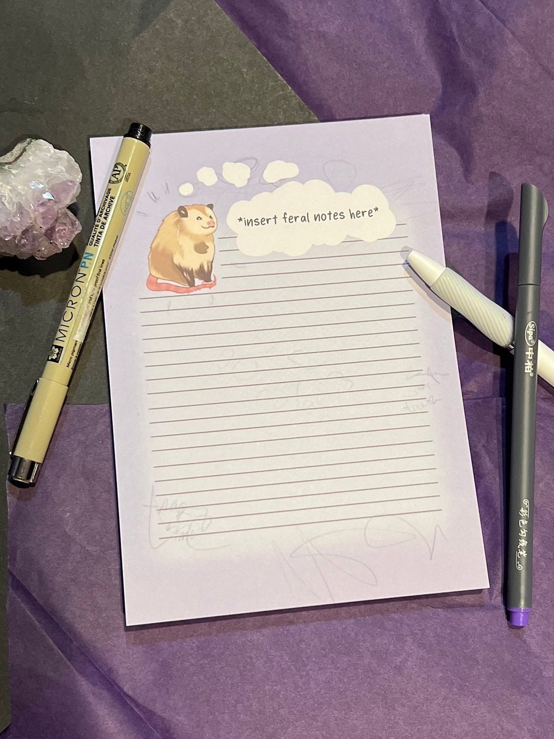 Chonky Feral Possum Notepad| Cute Possum to Do List Notepad, Animal ...
