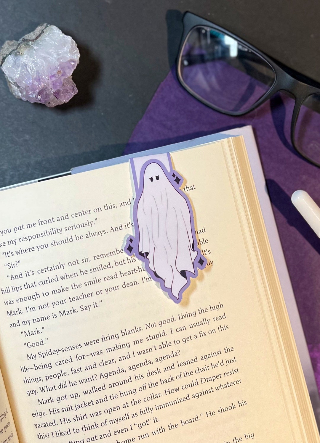 Anxious Ghost Magnetic Bookmark | Ghost Bookmark, Aesthetic Bookmark ...