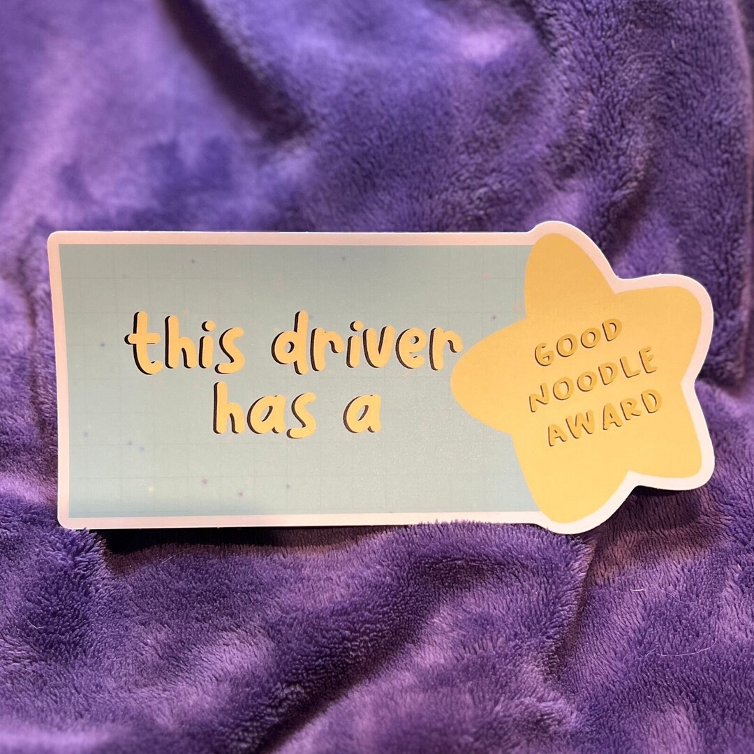 Good Noodle Bumper Sticker | Star Driver Award Car Decal, Funny Trying ...