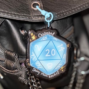 Shiny Math Rocks Dice Keychains | D20 Dungeons and Dragons Nat One, Nat ...