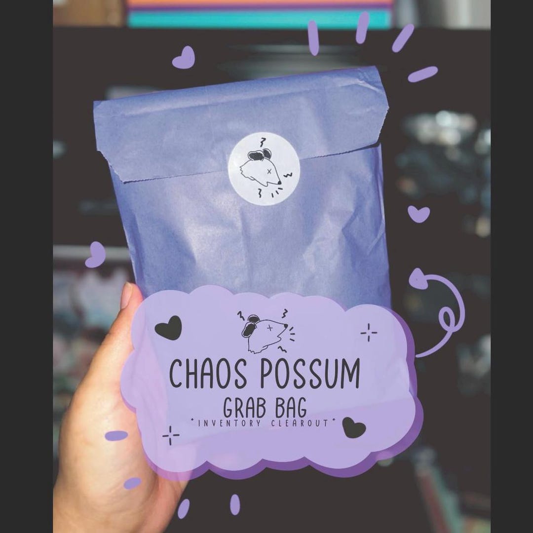 CHAOS POSSUM Grab Bag | Inventory Clearout, Keychain Acrylic Charms ...