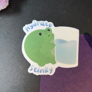 Hydrate Stinky Sticker | Emotional Support Waterbottle Sticker, Stay ...