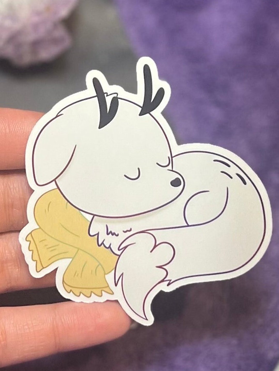 Sleepy Deer Fox Sticker | Cute Cartoon Critter Sticker, Baby Wildlife ...