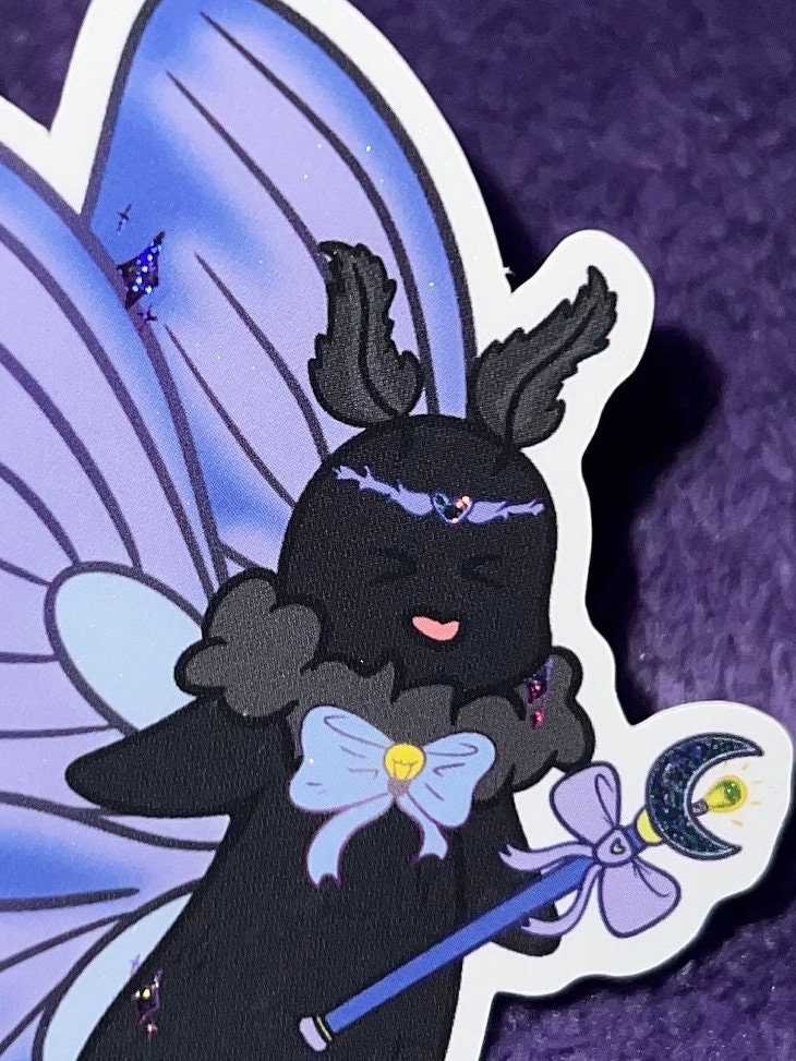 Magical Girl Mothman Sticker | Cute Moth Conspiracy Sticker, Kawaii ...