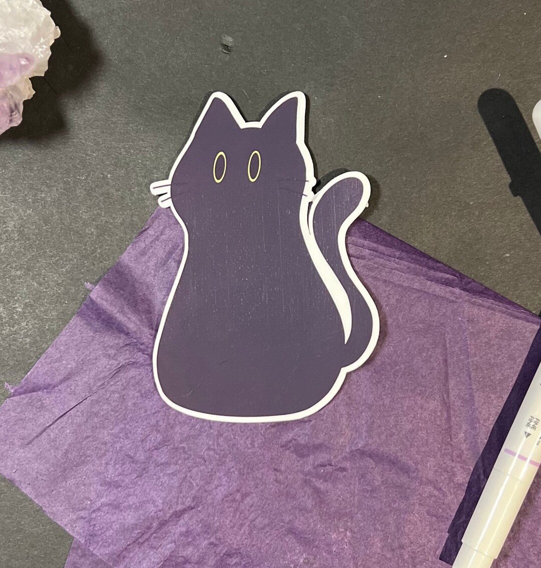 Void Cat Sticker | Black Cat Sticker, Cat Meme Sticker, Void Stickers ...