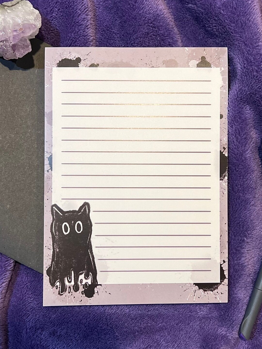 Drippy Void Cat Notepad | Black Cat Stationery, Void Cat to Do List ...