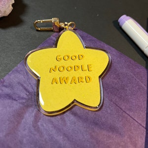 Good Noodle Acrylic Keychain 3in Gold Star Keychain, Holo Glitter Quote ...