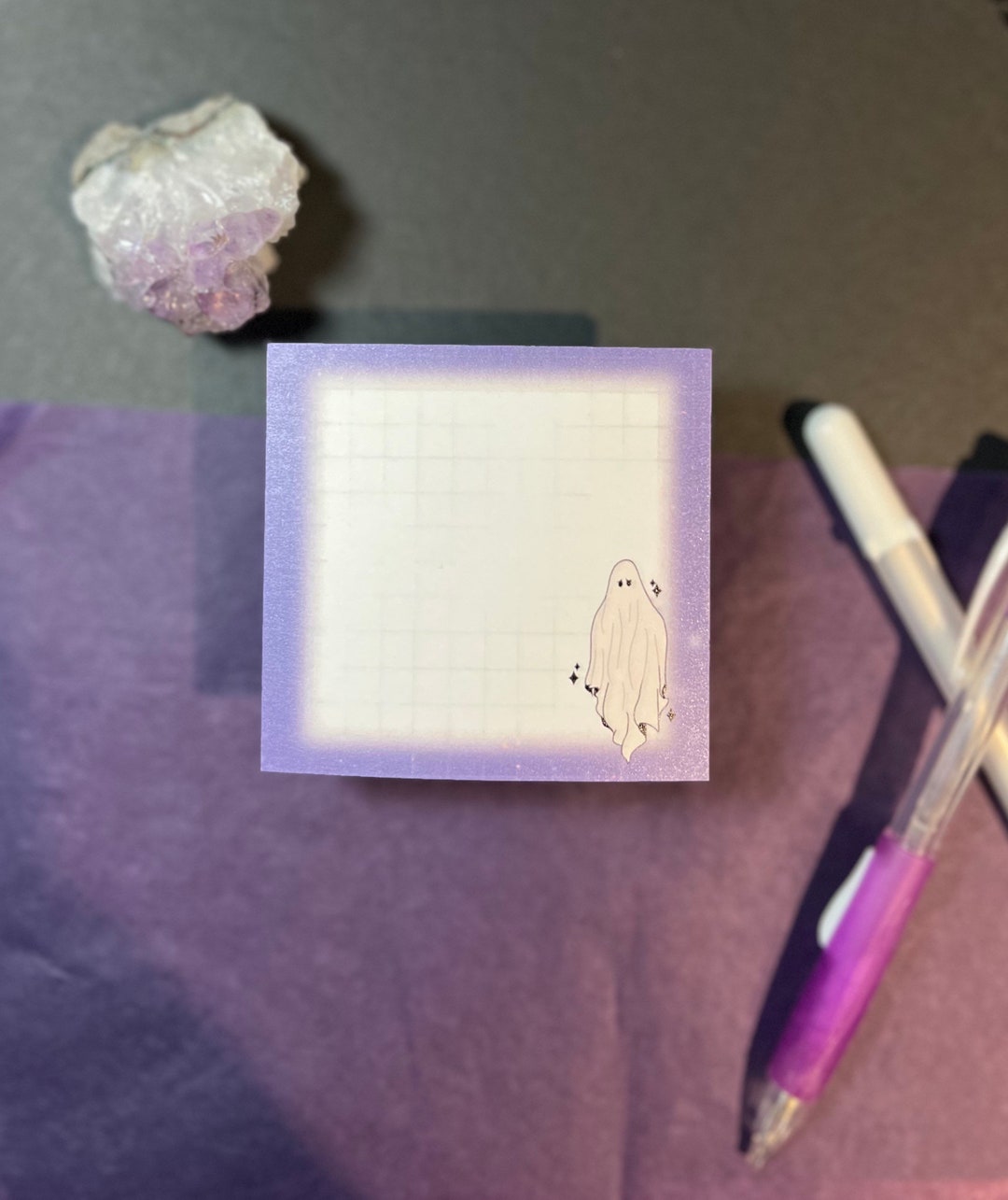 Spooky Ghost Sticky Note Halloween Stationery, Ghost Sticky Notes, Grid ...