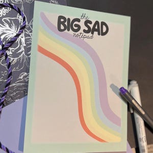 Big Sad Notepad | Mental Health Rainbow Notepad, Depression Notes ...