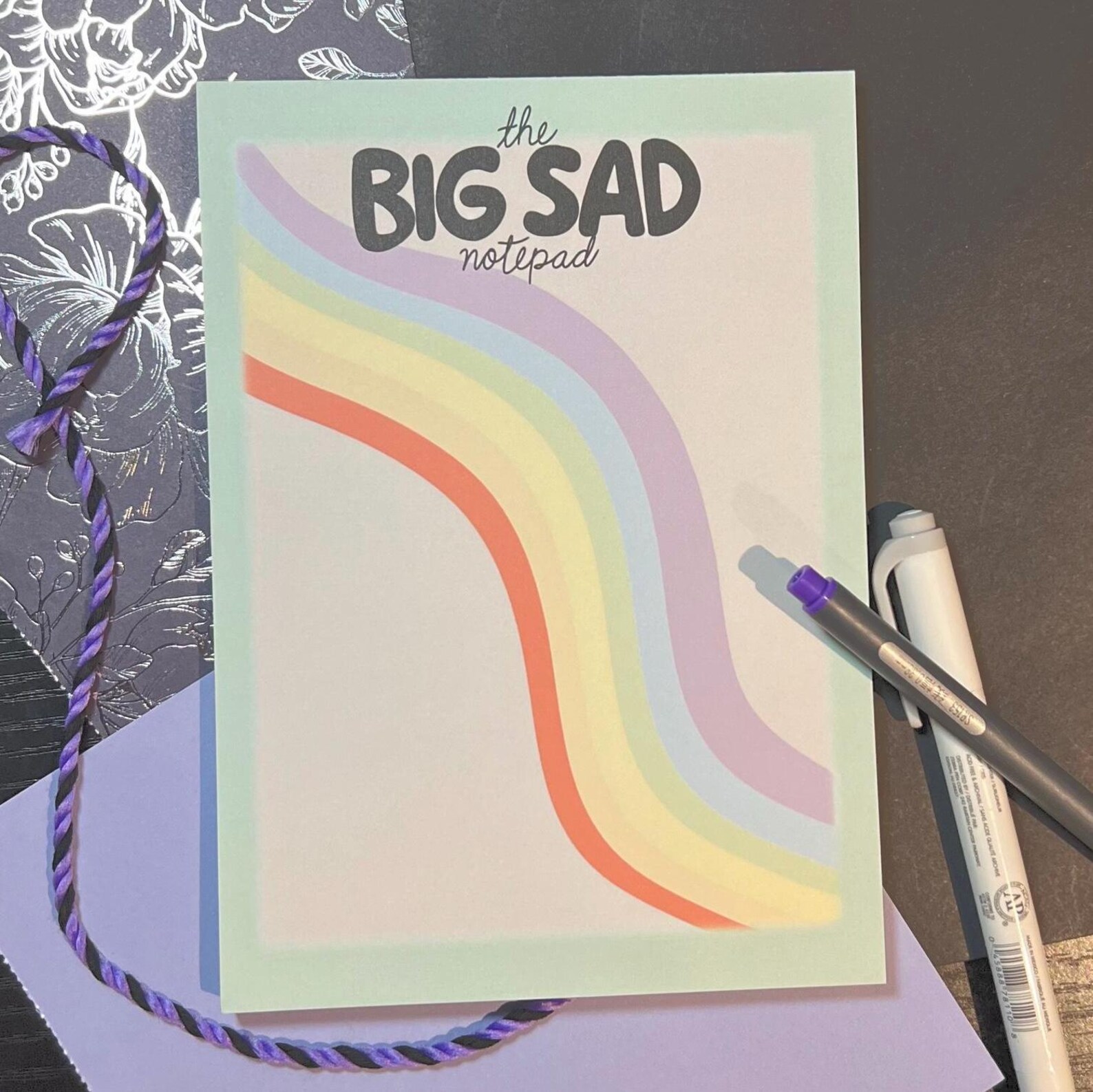 Big Sad Notepad Mental Health Rainbow Notepad, Depression Notes ...