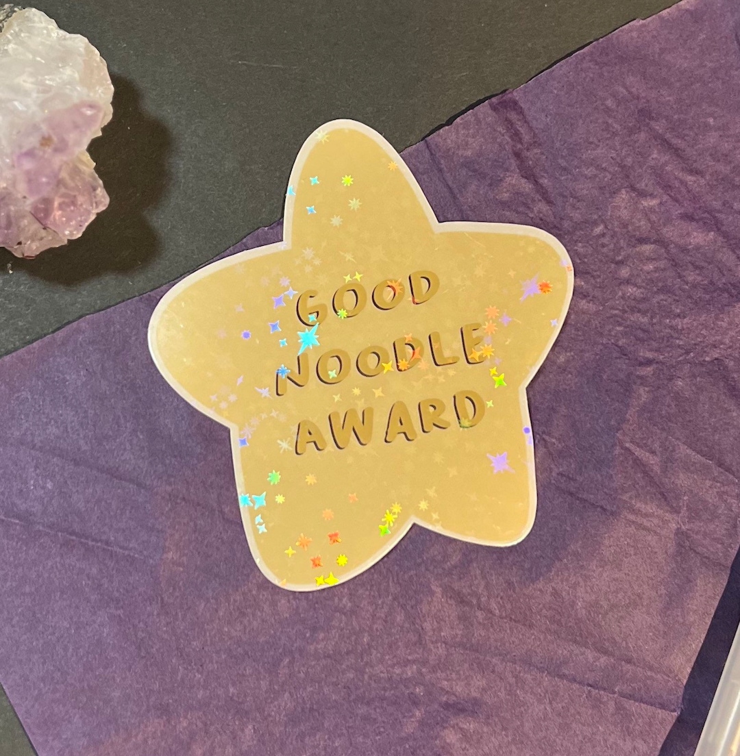 Good Noodle Sticker|star Sticker, Holographic Sticker, Gold Star ...