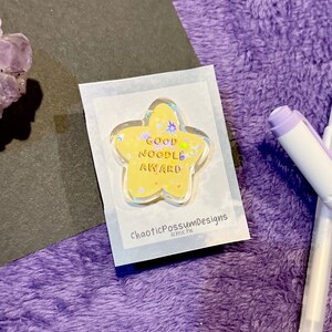 Good Noodle Acrylic Pin (1.5)| Good Job Gold Star Award Pin ...