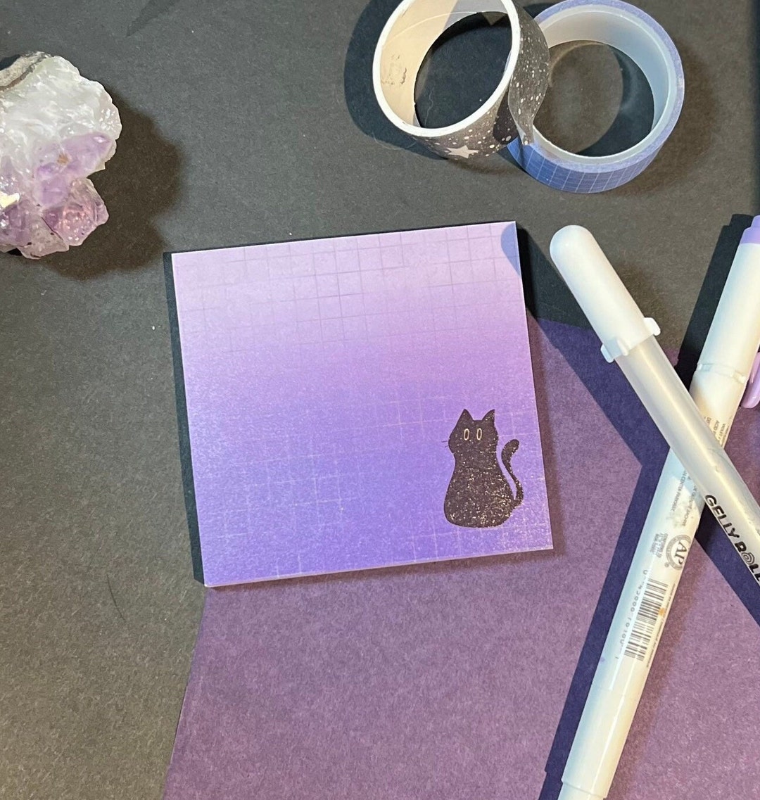 Void Cat Sticky Note| Cat Stationery, Cat Sticky Notes, Grid Sticky ...