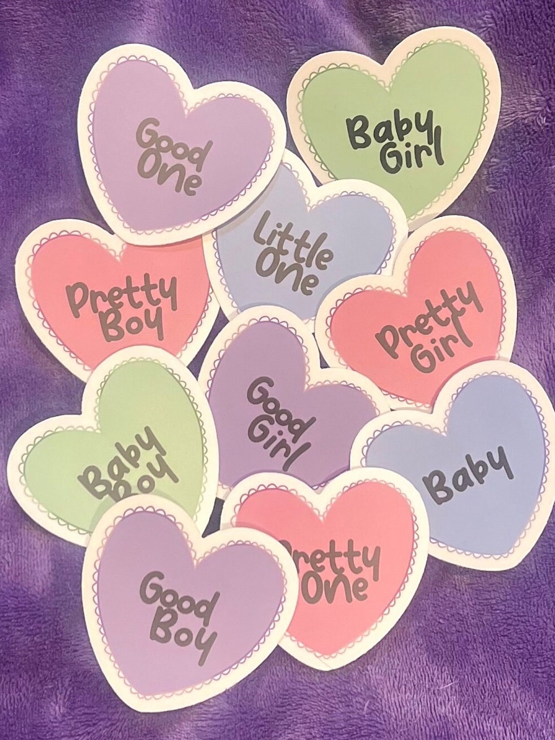 Praise Affirmation Heart Stickers Pastel Heart Romance Stickers, Good ...