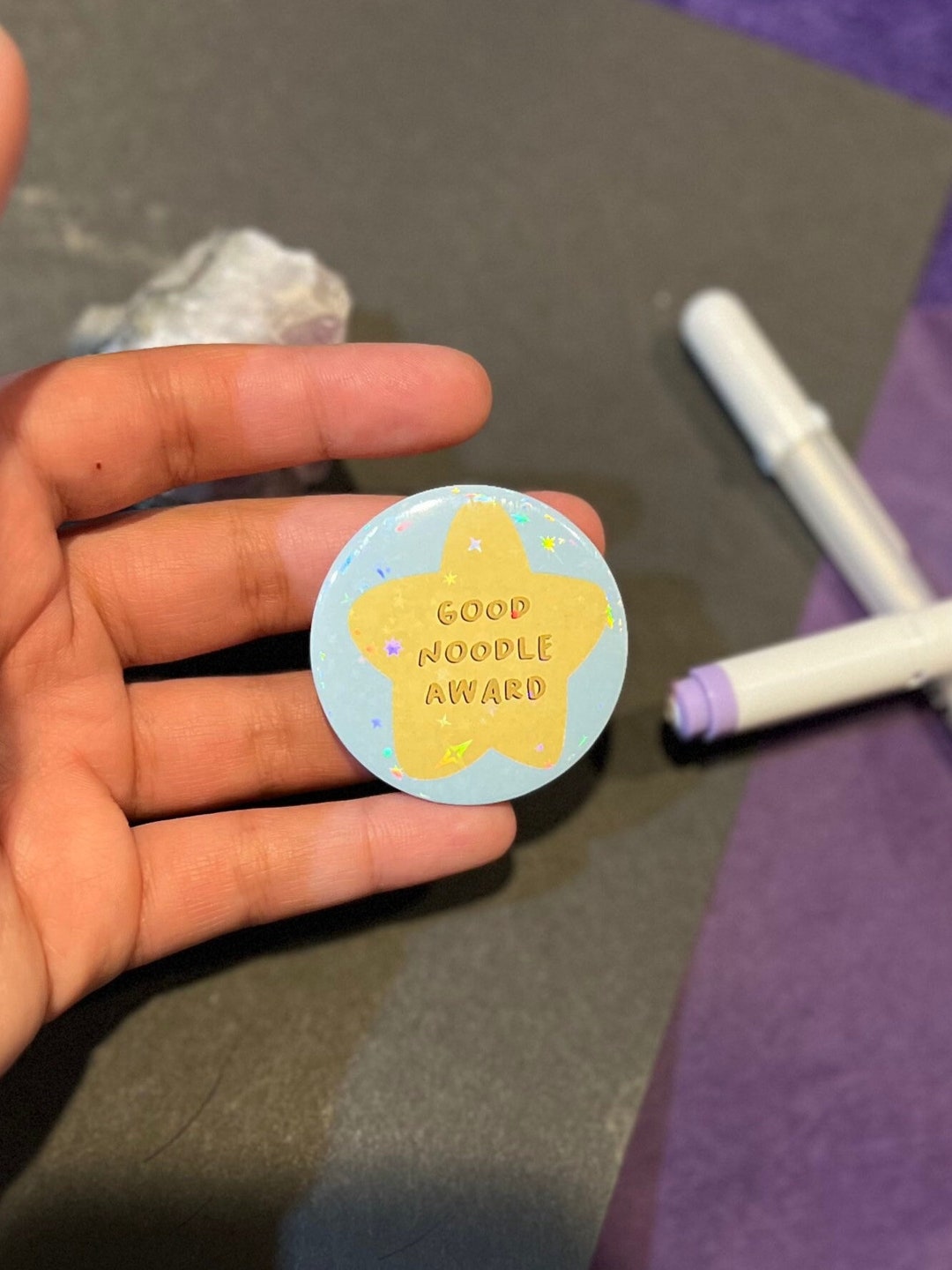 Good Noodle Star 1.75in Button- Good Job Gold Star Pin, You Tried Star ...