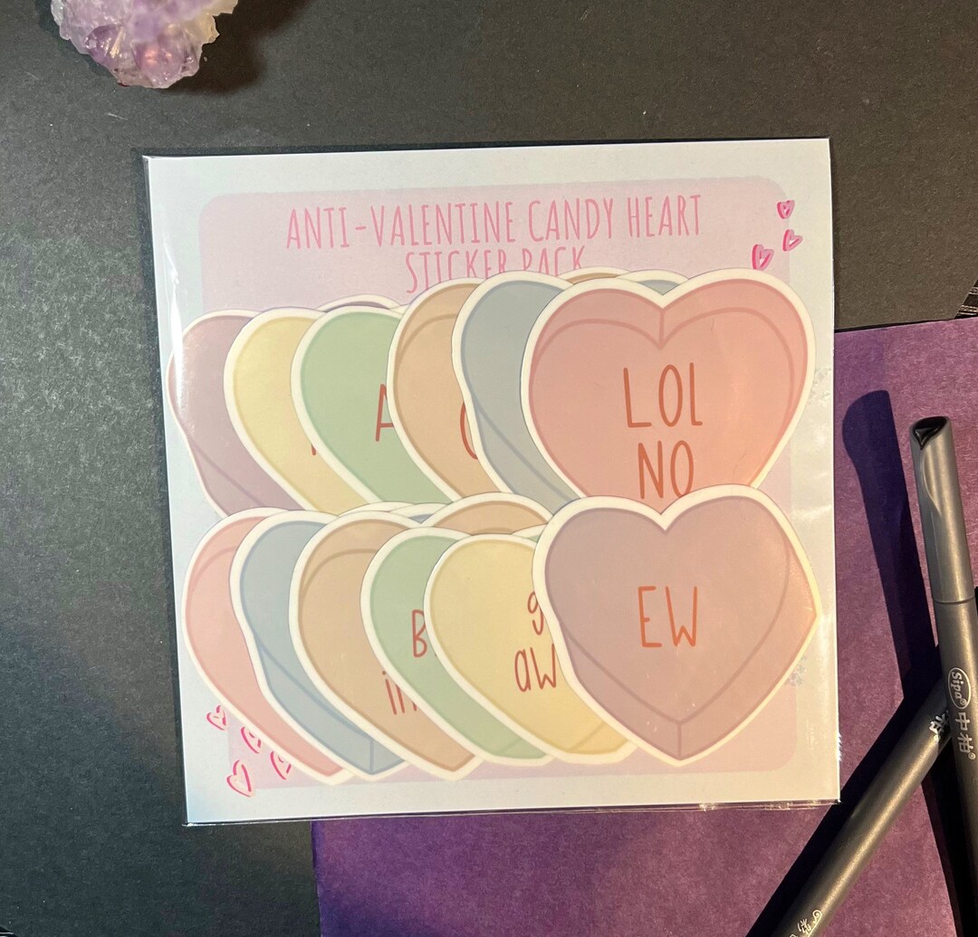 Rude Conversation Heart Stickers | Anti Valentine’s Day Sticker ...