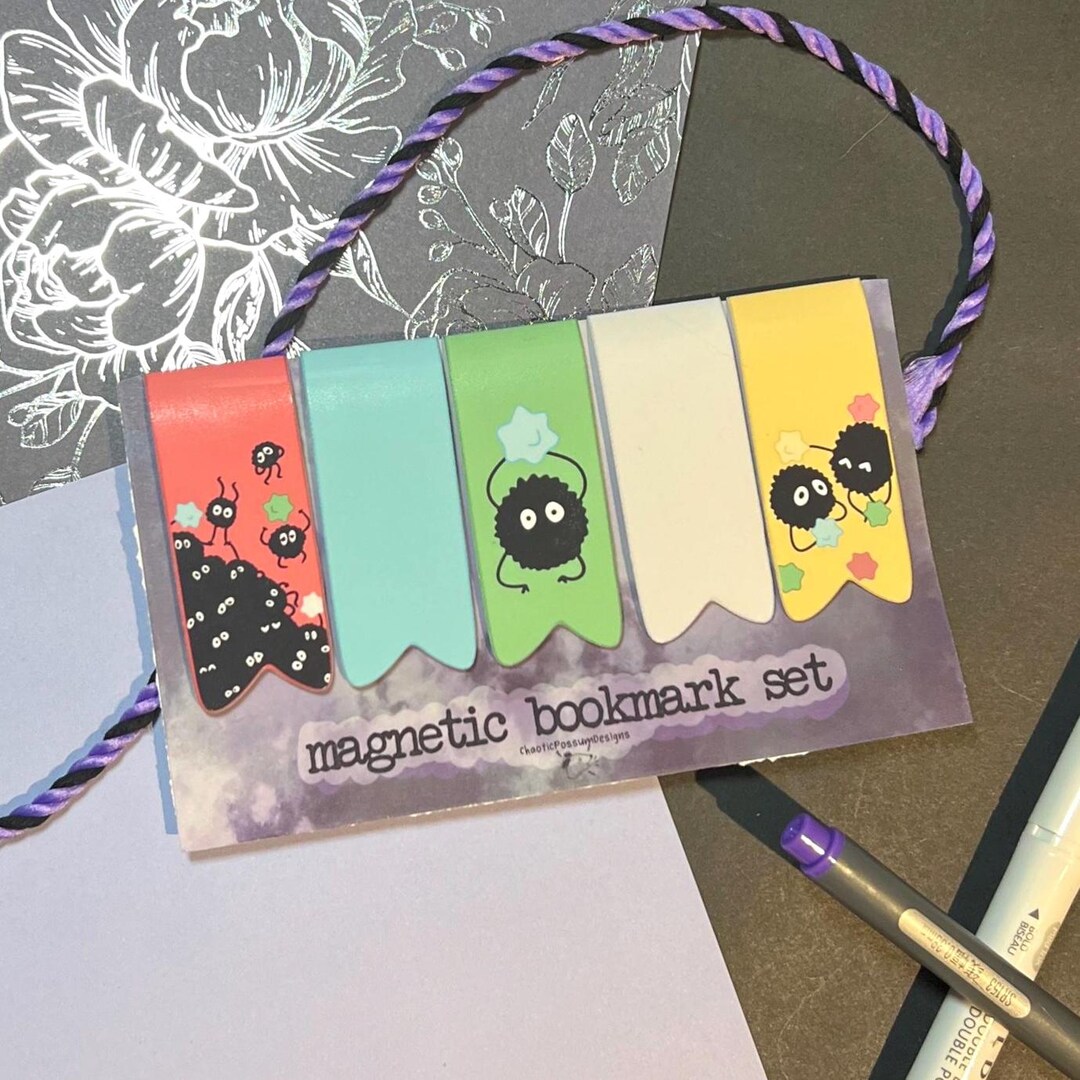 Fuzzy Sprite Magnetic Bookmark Set| Anime Lover Magnet Bookmarks ...