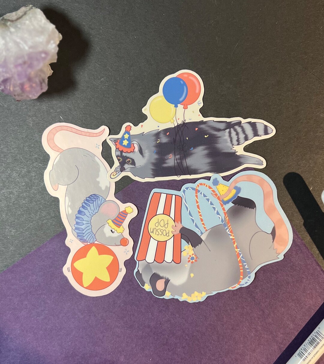 Circus Critters Stickers |clown Stickers, Possum Stickers, Opossum ...
