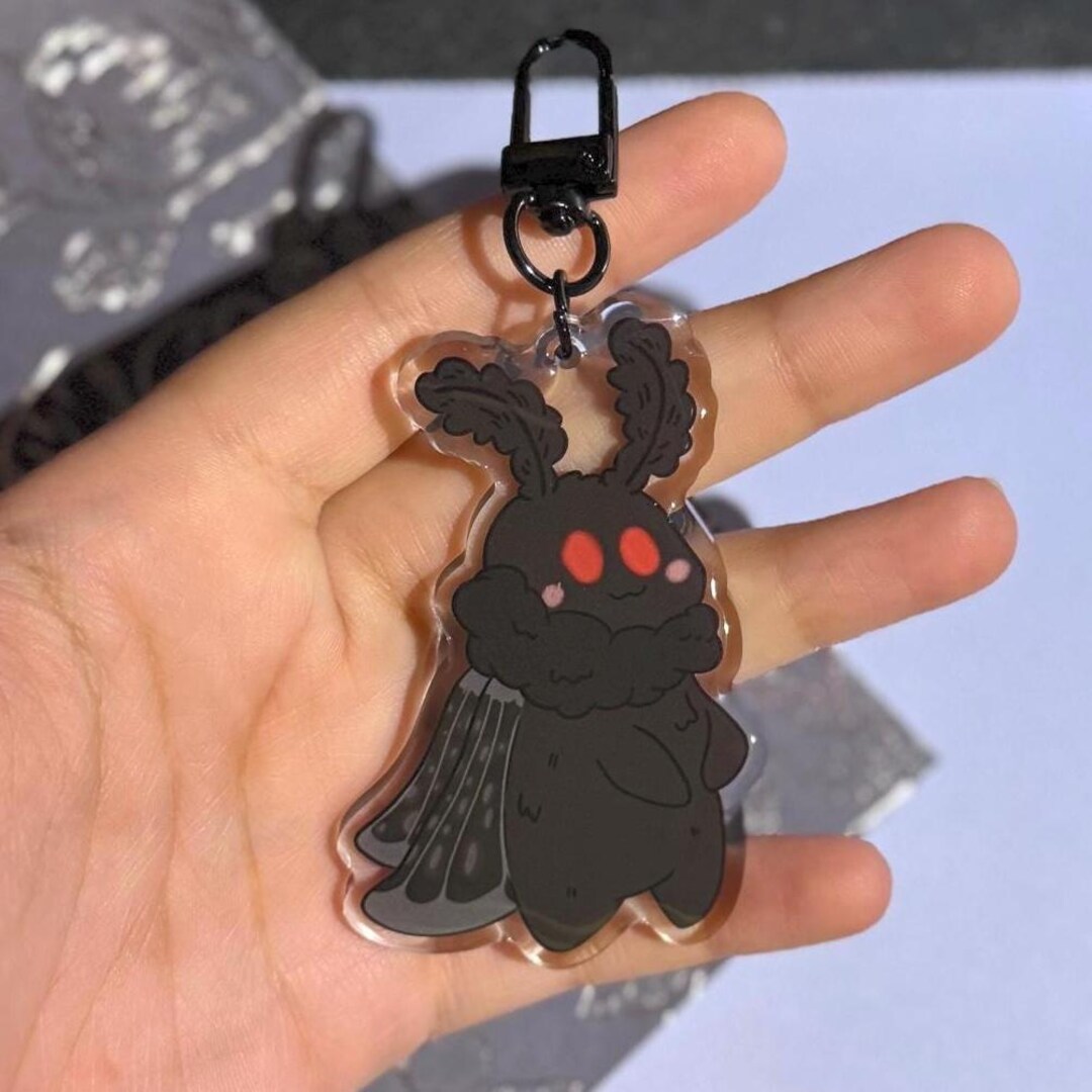 Chibi Mothman Acrylic Keychain 3in| Cute Moth Local Cryptid Charm, Baby ...