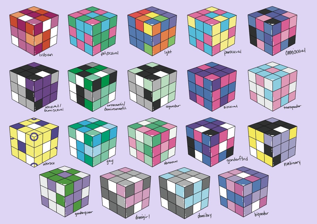 Pride Ruiks Cube Stickers, Pride Flag Sticker, LGBT Sticker, Rubix Cube ...