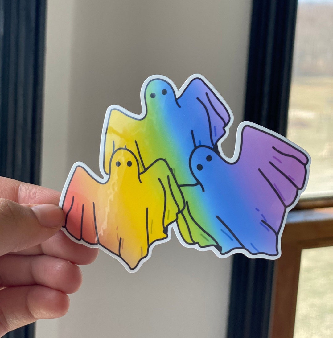Pride Ghosts, LGBT Ghost Sticker, LGBT Sticker, Ghost Sticker, Rainbow ...
