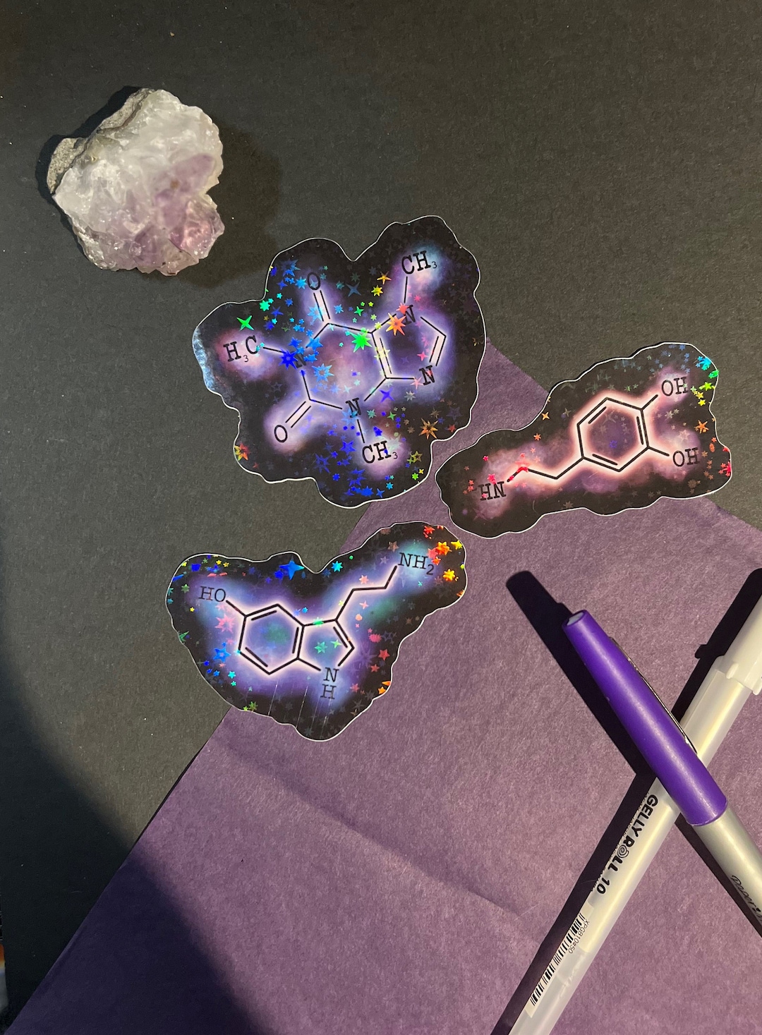 Molecular Structure Sticker Dopamine Sticker Caffeine - Etsy