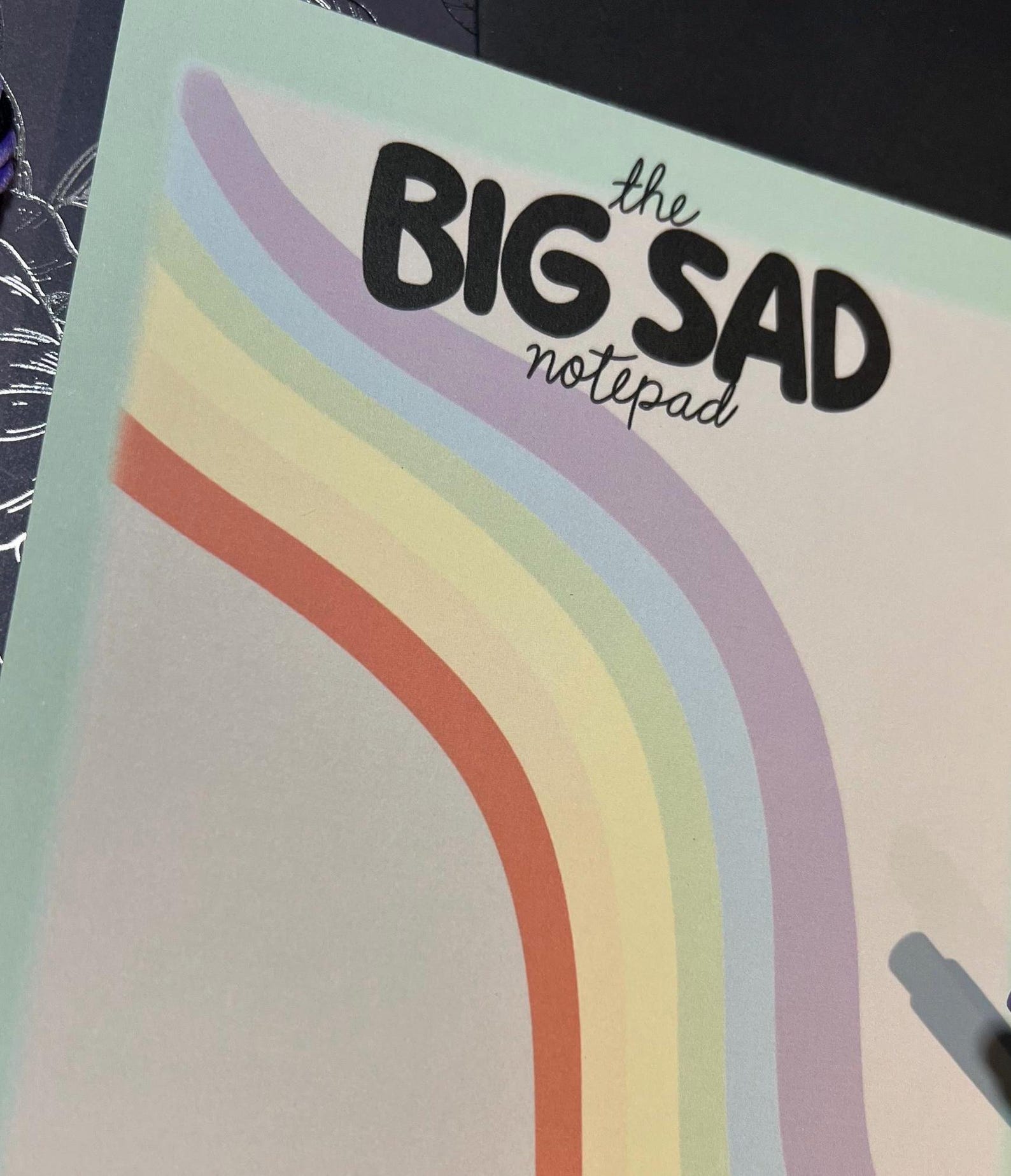Big Sad Notepad Mental Health Rainbow Notepad, Depression Notes ...