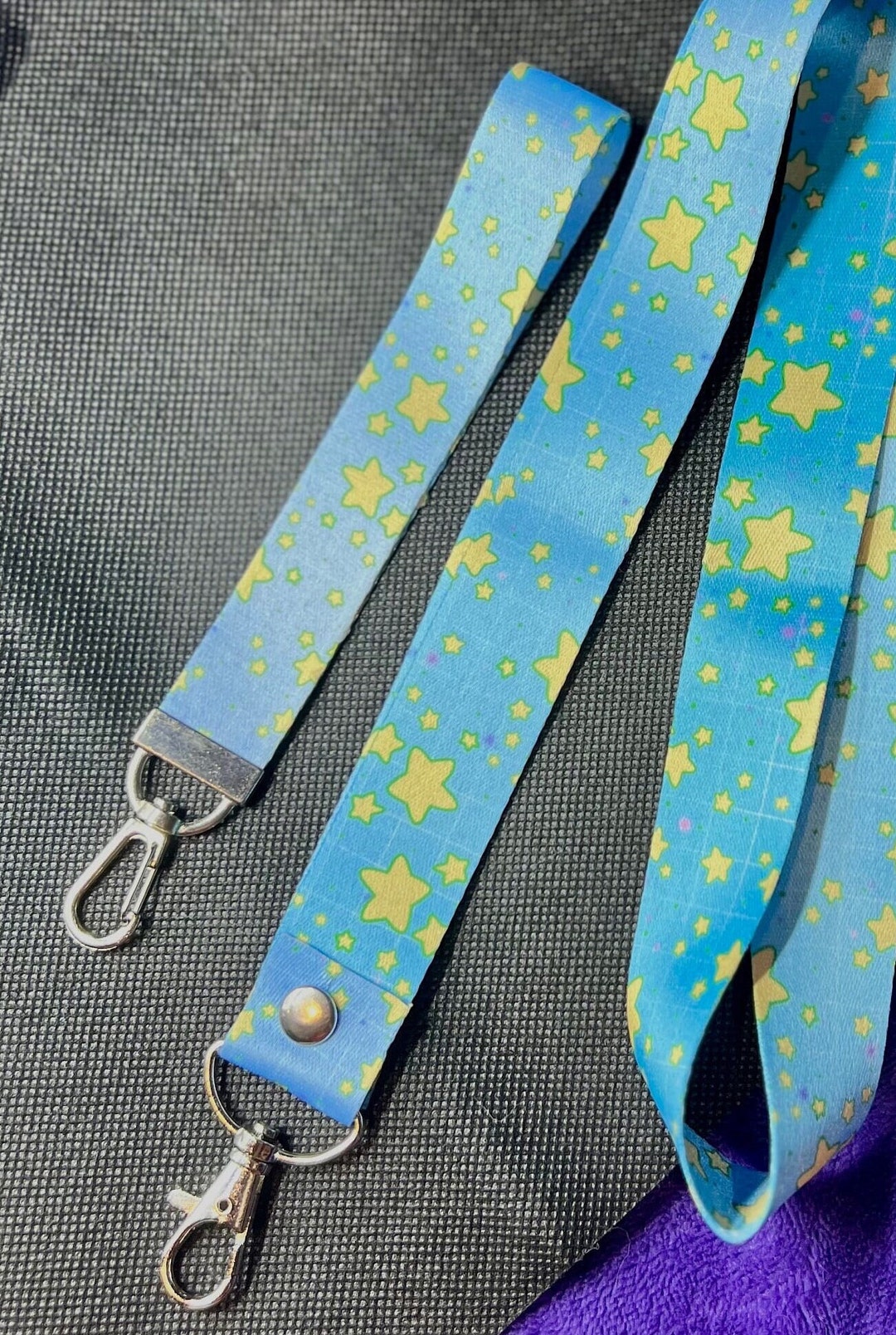 Blue Star Pattern LANYARD |star Lanyard for Keys, Cute Pattern Wristlet ...