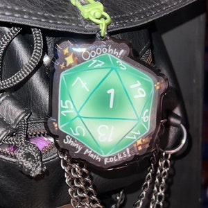 Shiny Math Rocks Dice Keychains | D20 Dungeons and Dragons Nat One, Nat ...